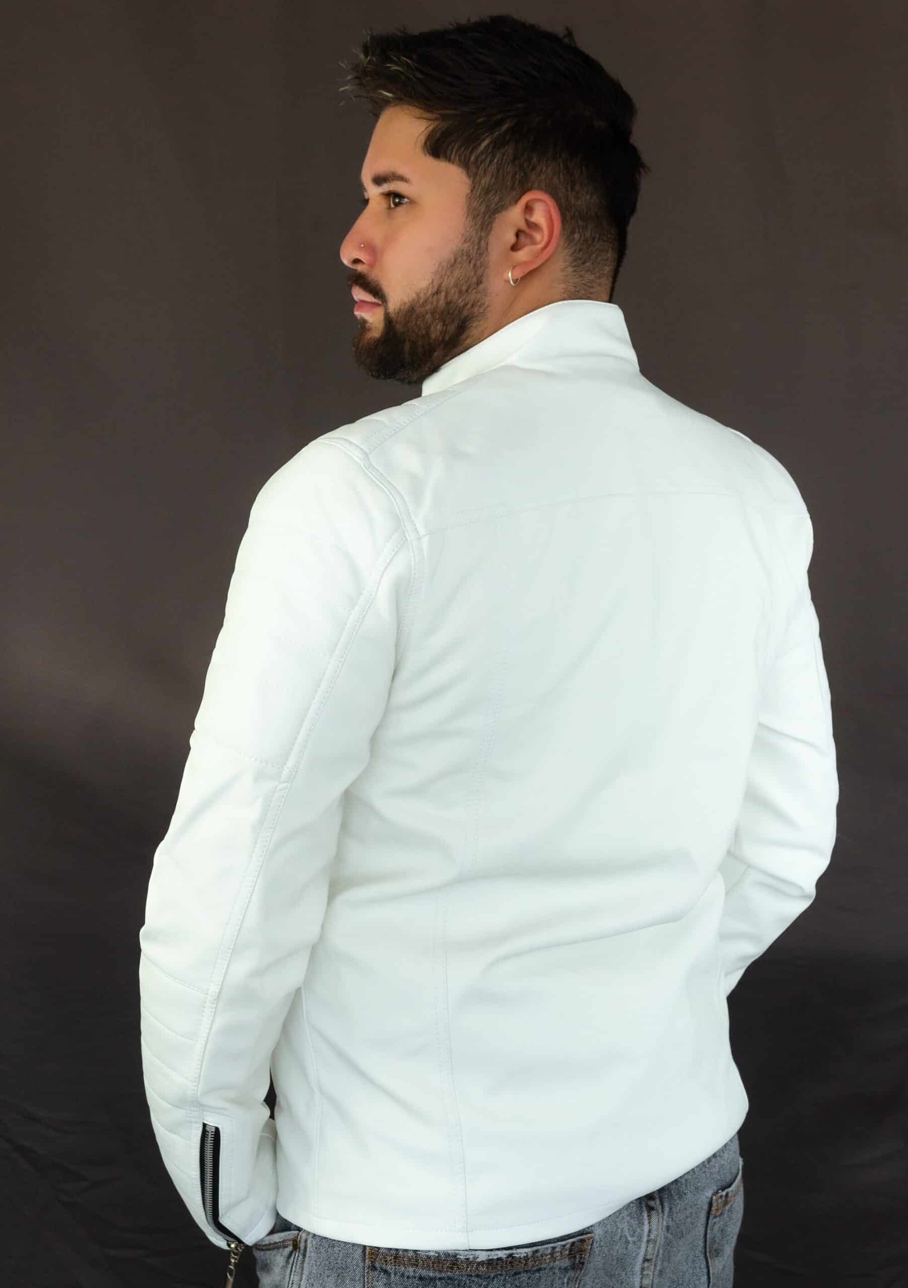 chaqueta en cuero/textil blanco – HAZ TU COMPRA Y PAGAS CONTRAENTREGA